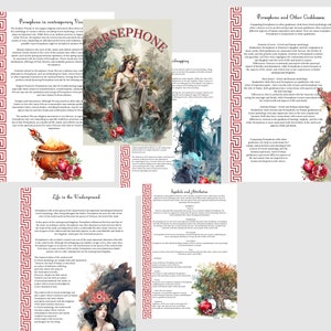 Persephone Greek Goddess Grimoire Pages: Printable Mythology Art for ...