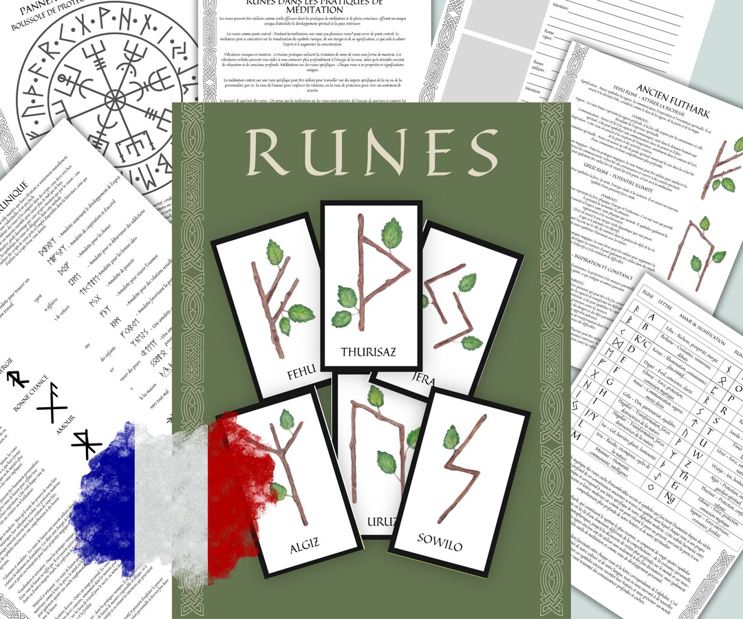 Rune Magic Elder Futhark Meanings French, Printable Grimoire Pages ...