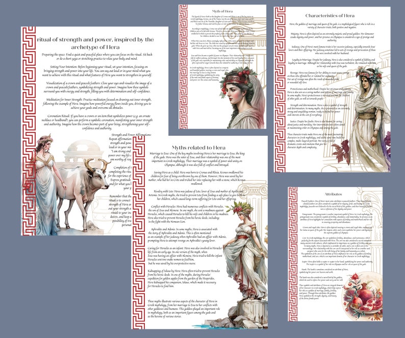 Hera Goddess, Greek Mythology, Printable PDF - Etsy