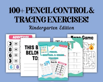 Preschool Pre-k Kindergarten Learning Bundle, Printable Activity ...