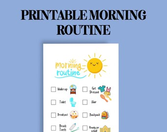 Morning Routine for Kids, Ready for School Routine Chart, Printable ...