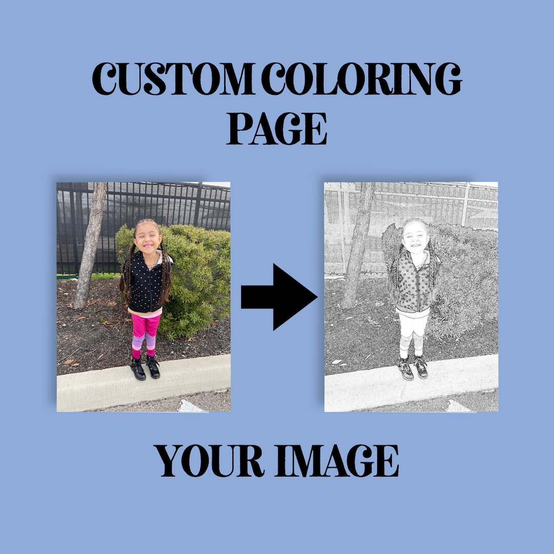Personalized Photo Coloring Pages, Custom Coloring Page, Party Activity ...