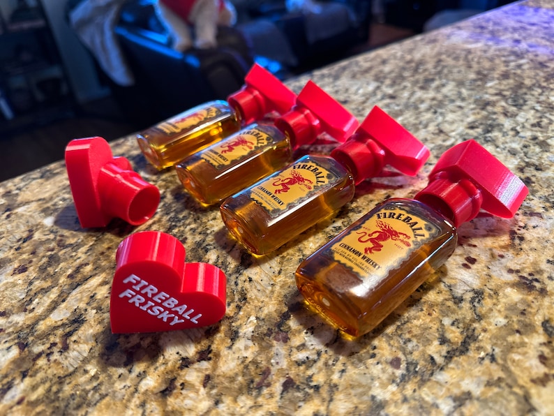 Fireball® Whisky Valentine Heart 50ml Bottle Topper (x4) - Etsy