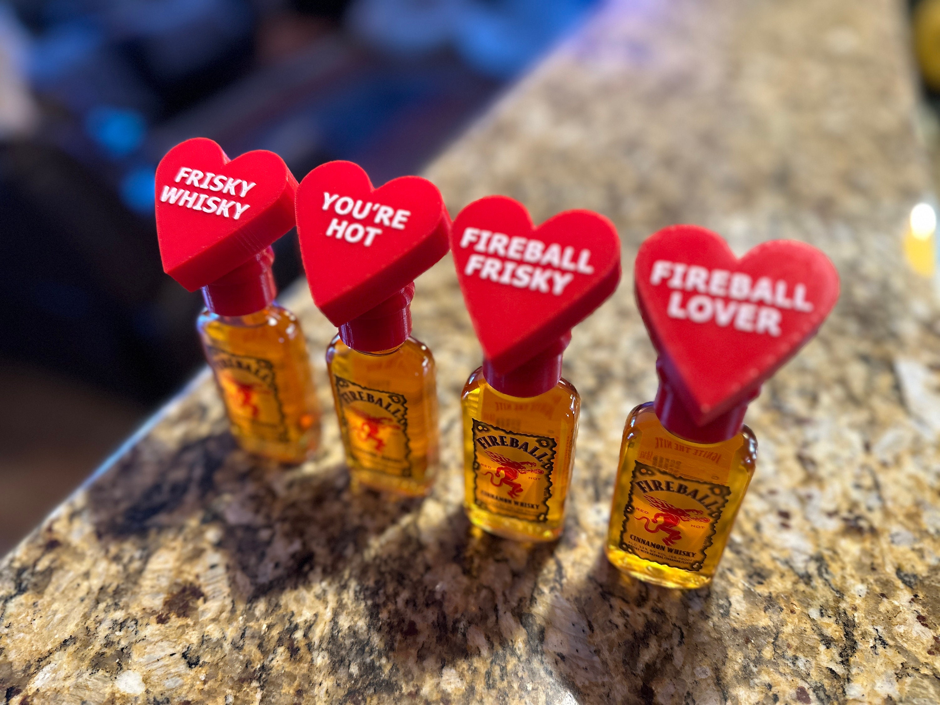 Fireball® Whisky Valentine Heart 50ml Bottle Topper (x4) - Etsy