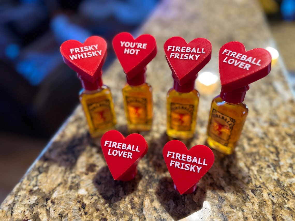Fireball® Whisky Valentine Heart 50ml Bottle Topper (x4) - Etsy