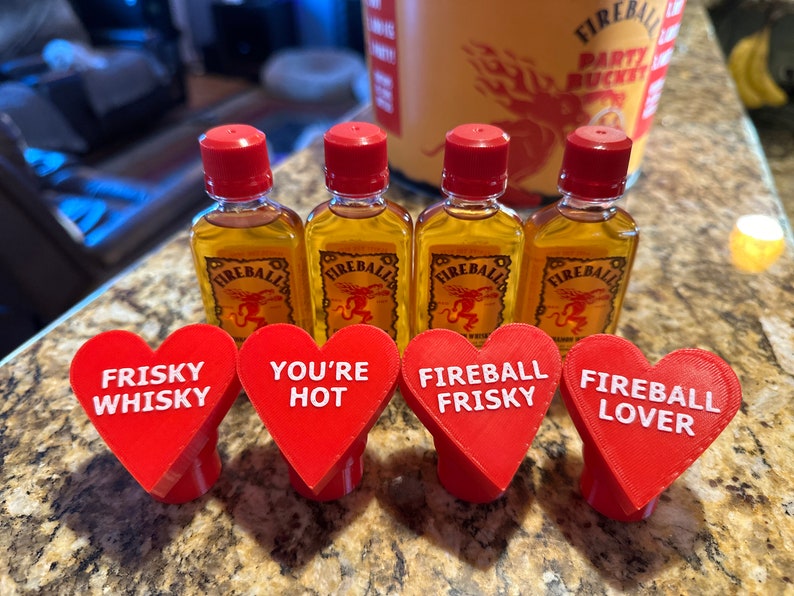 Fireball® Whisky Valentine Heart 50ml Bottle Topper (x4) - Etsy