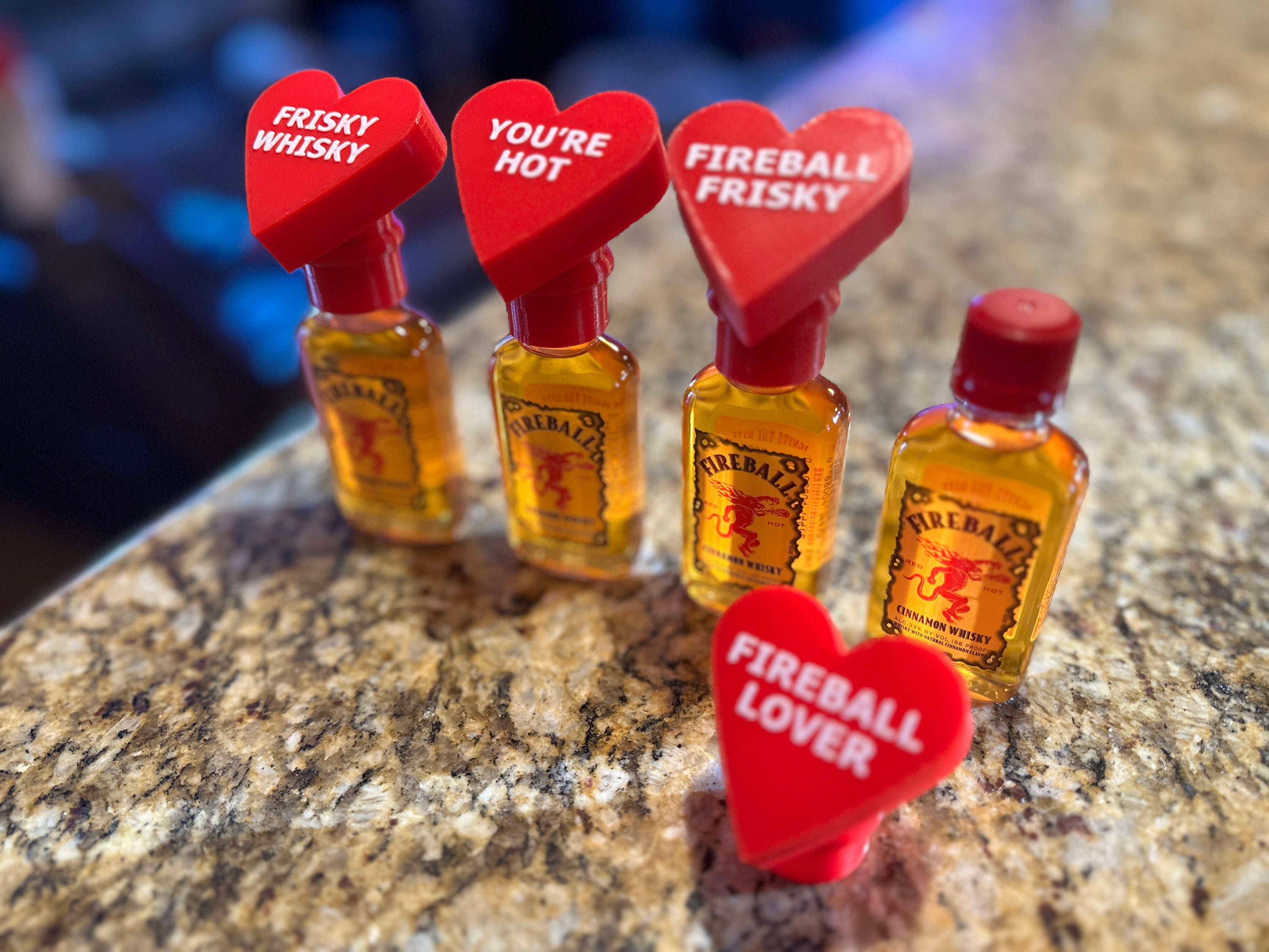 Fireball® Whisky Valentine Heart 50ml Bottle Topper (x4) - Etsy