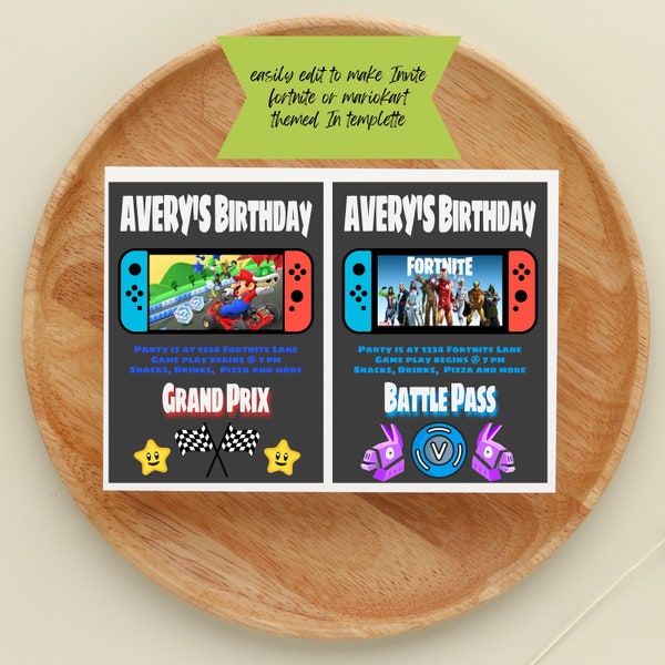 Nintendo Switch Invitation - Etsy