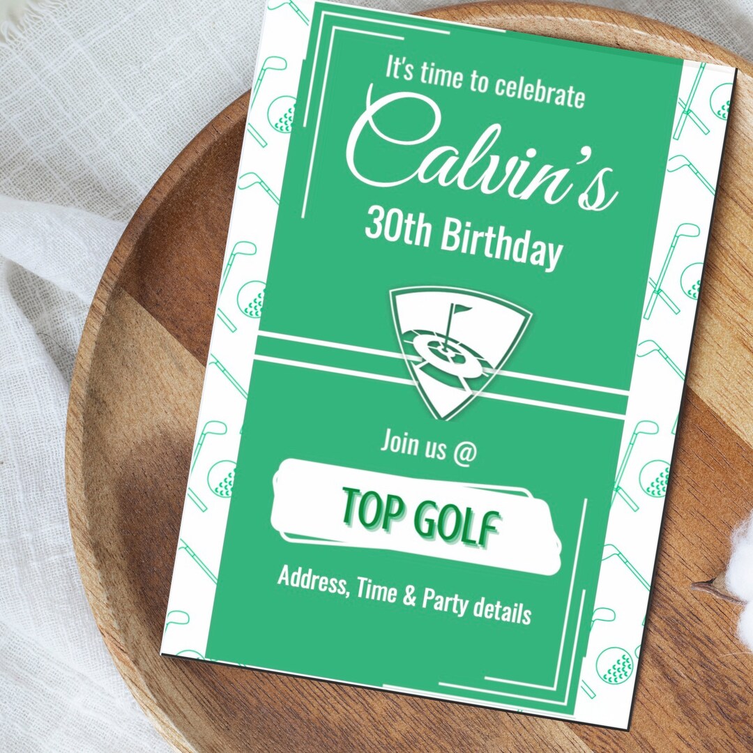 Kids Golf Birthday Party Invite Customizable Kids Birthday Invite Adult ...