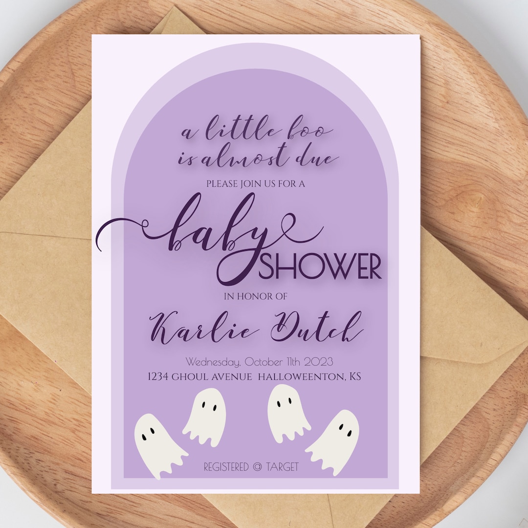 A Little Boo is Almost Due Baby Shower Invite Customizable 4 Colors ...