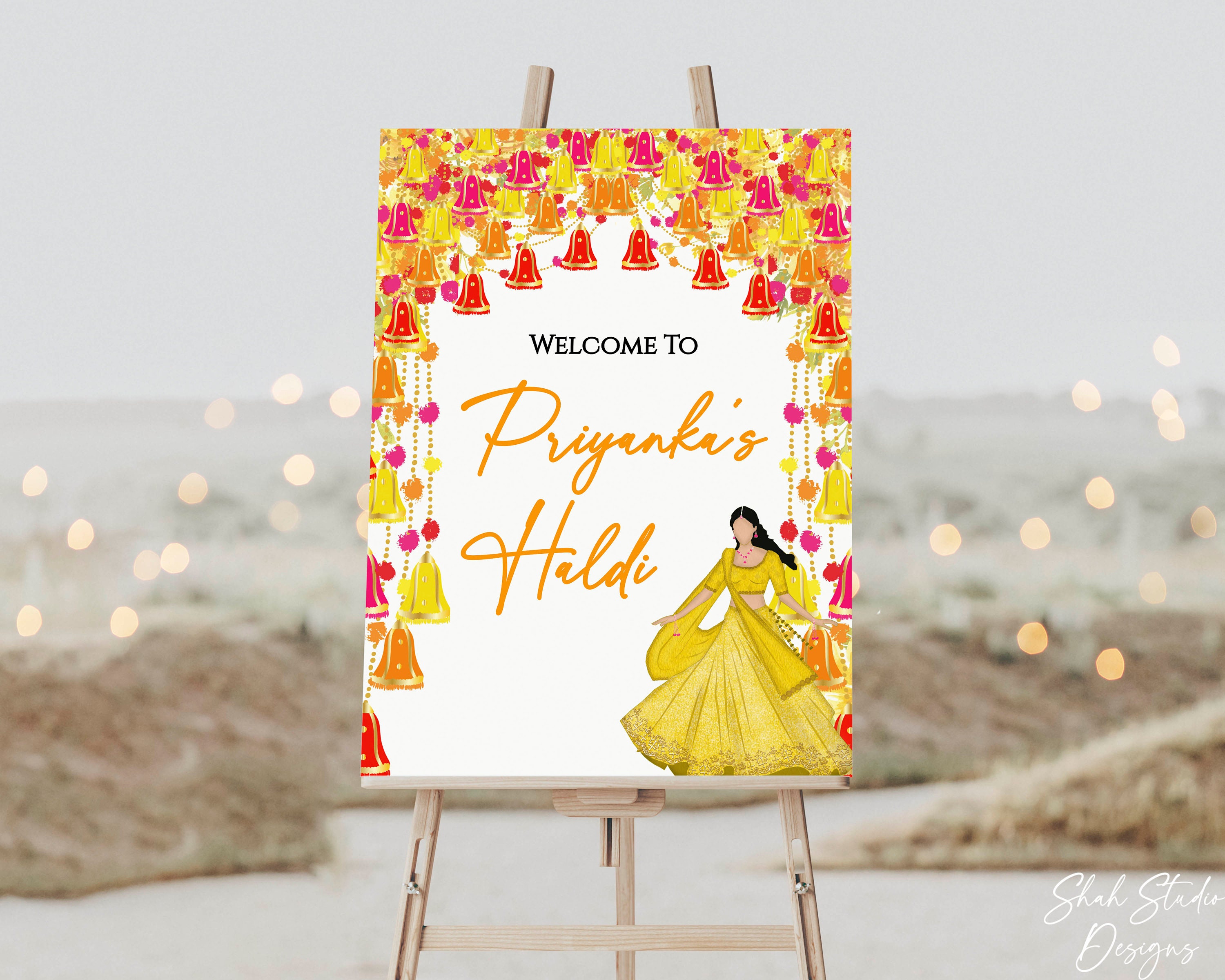 Haldi Welcome Sign, Haldi Decor, Haldi Poster, Haldi Sign, Pithi ...