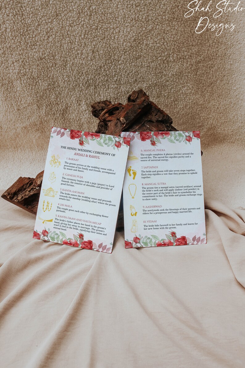 Indian Ceremony Program Hindu Wedding Program Indian Wedding Program ...