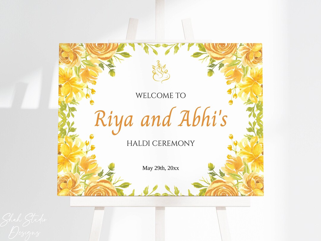 Haldi Welcome Sign, Haldi Decor, Haldi Poster, Haldi Sign, Pithi ...