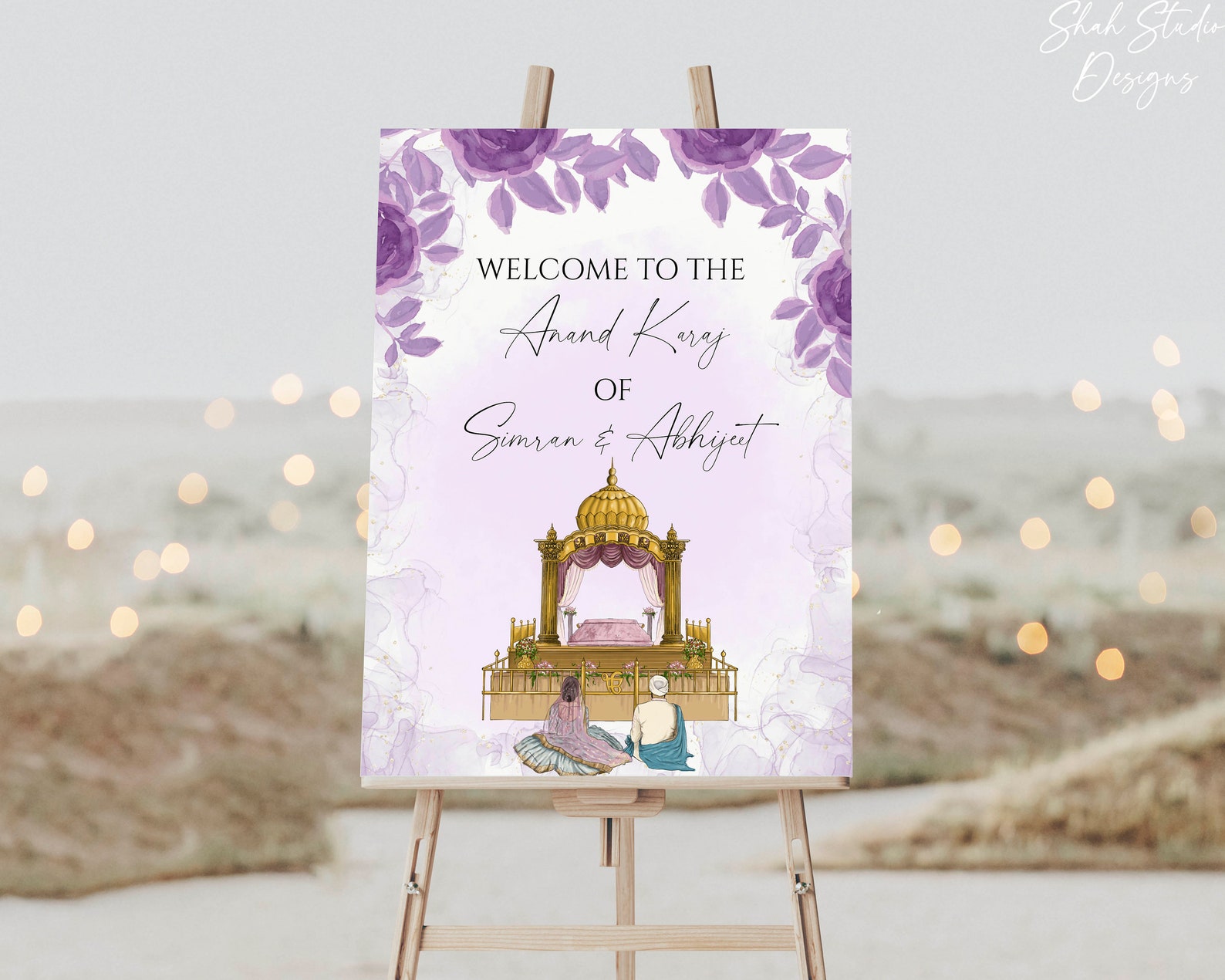 Sikh Wedding Welcome Sign, Anand Karaj, Punjabi Decor (digital Download ...
