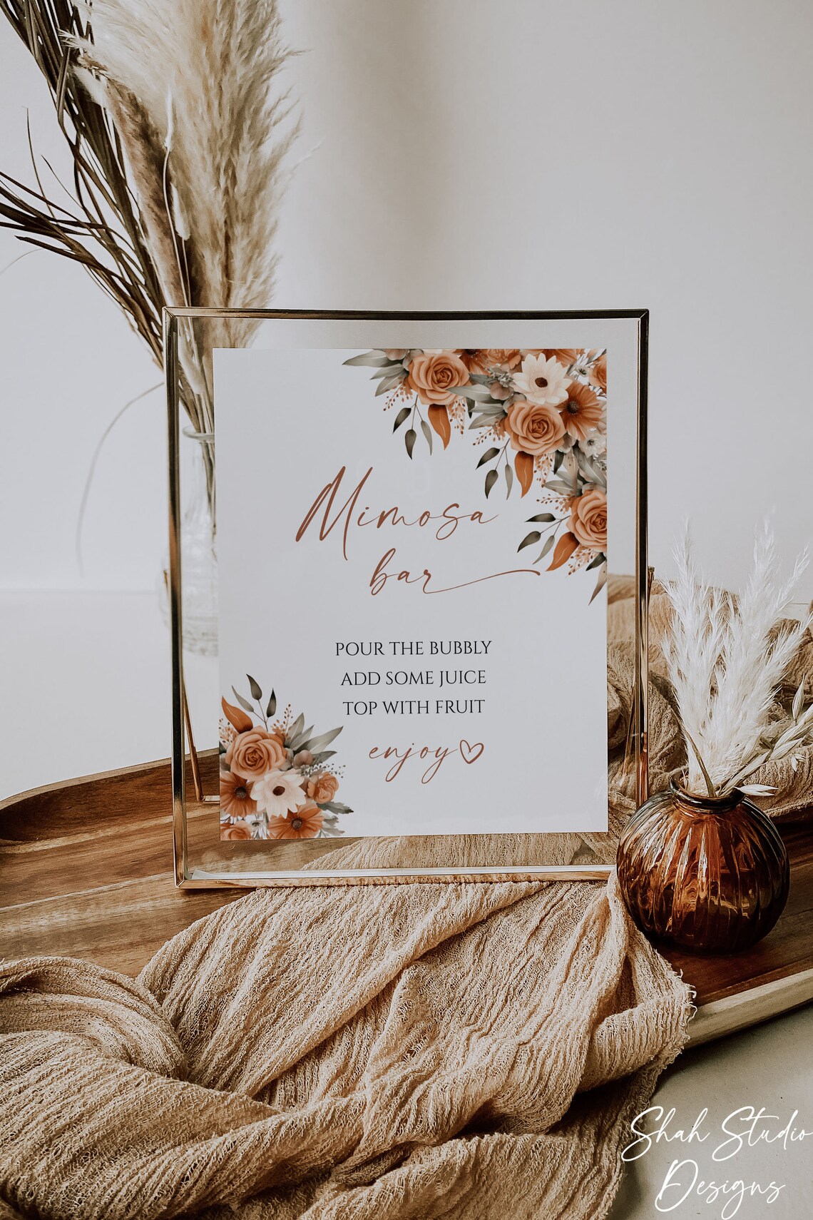 Fall Mimosa Bar Sign, Fall Bridal Shower Mimosa Sign, Bubbly Bar Sign ...