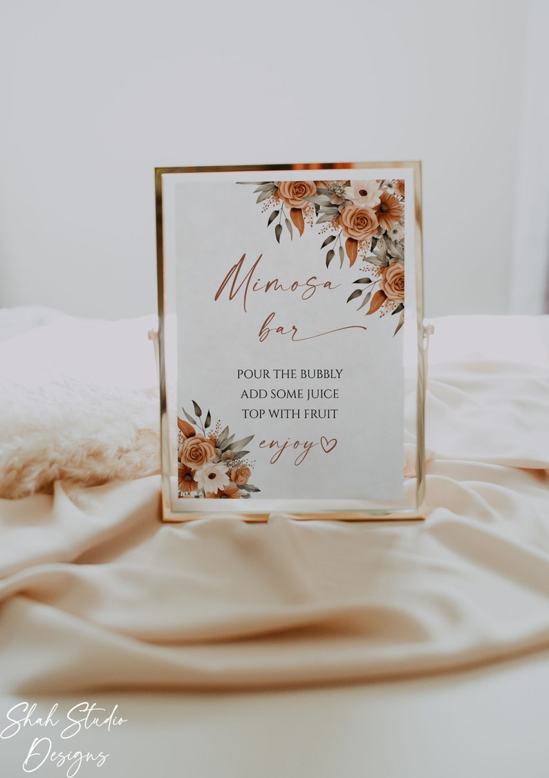 Fall Mimosa Bar Sign, Fall Bridal Shower Mimosa Sign, Bubbly Bar Sign ...