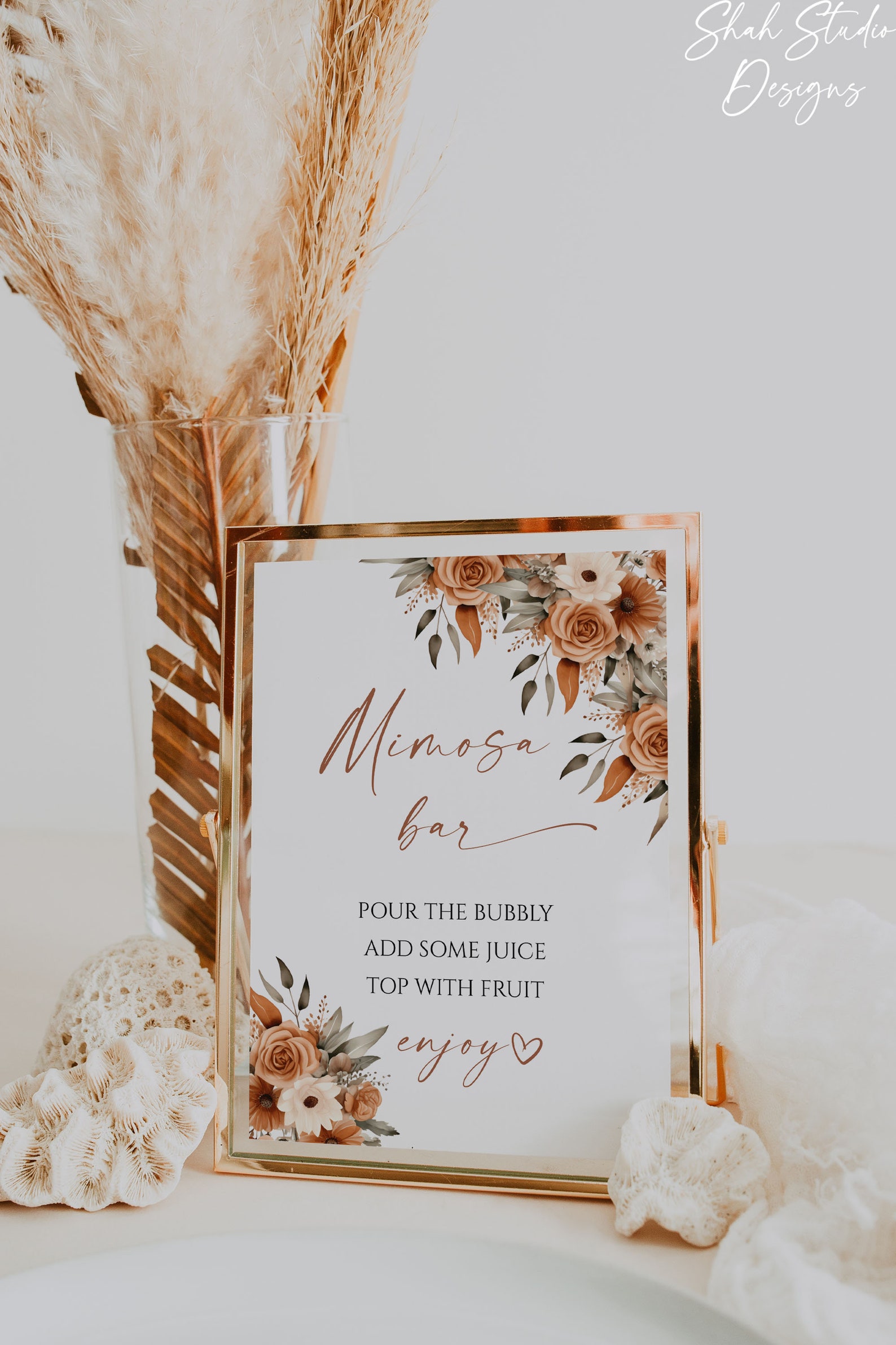 Fall Floral Mimosa Bar Sign, Autumn Bridal Shower (digital Download ...