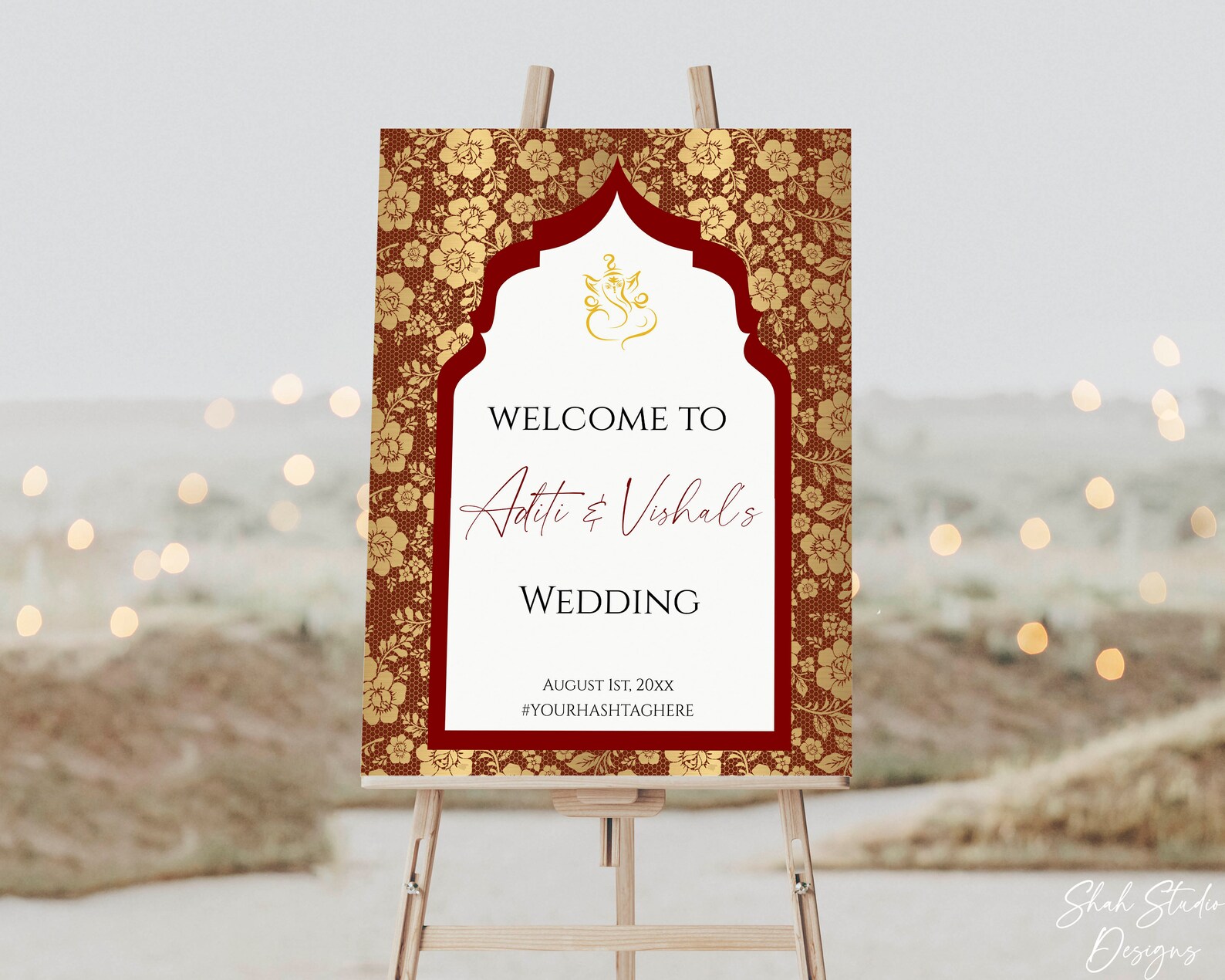 Indian Wedding Welcome Sign, Customizable Template (digital Download ...