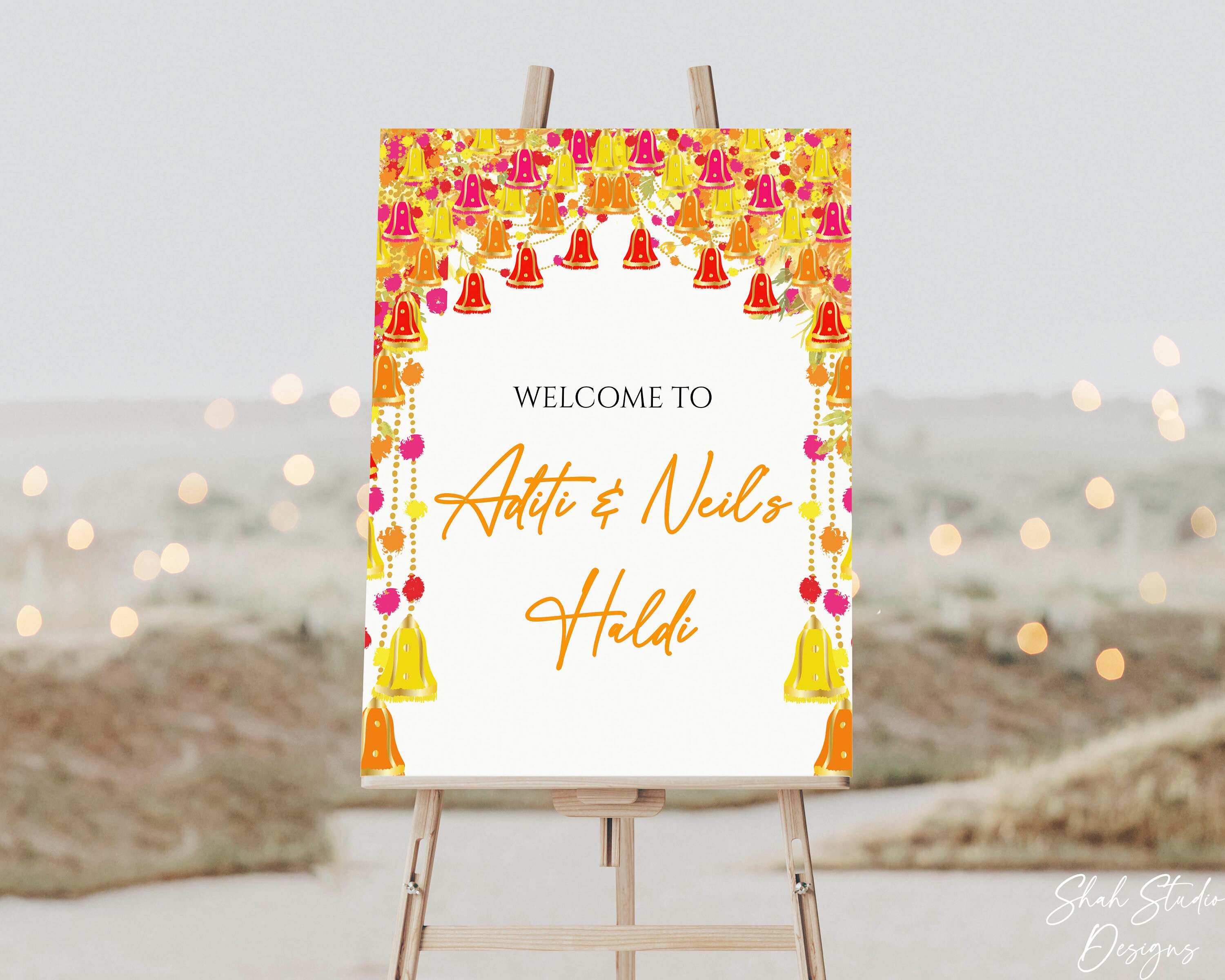 Haldi Welcome Sign, Haldi Decor, Haldi Poster, Haldi Sign, Pithi ...