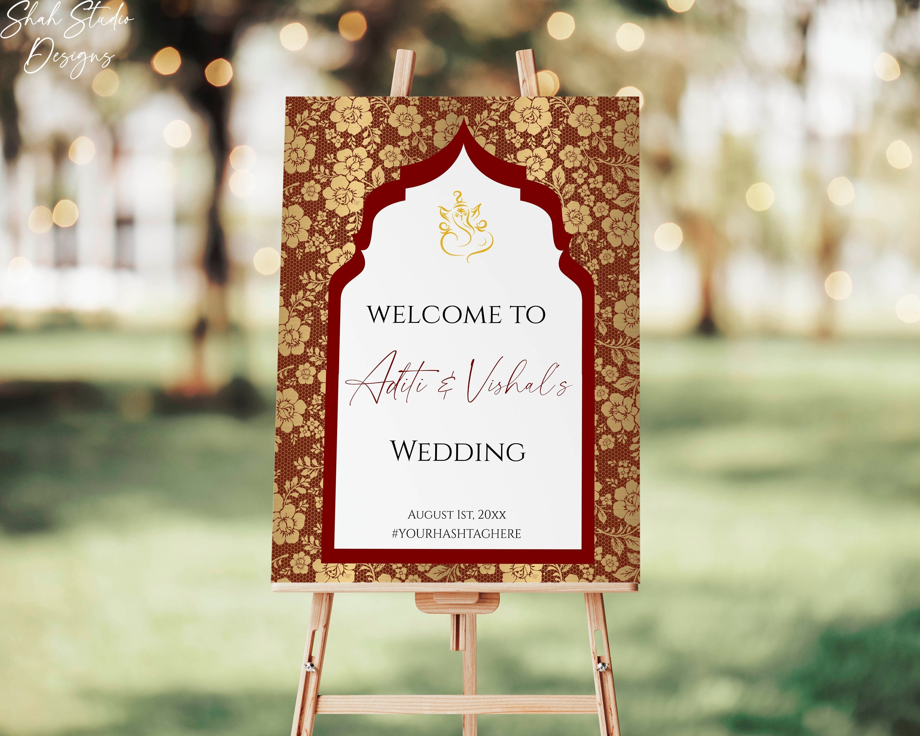 Indian Wedding Welcome Sign, Hindu Wedding Sign, Desi Wedding Decor ...