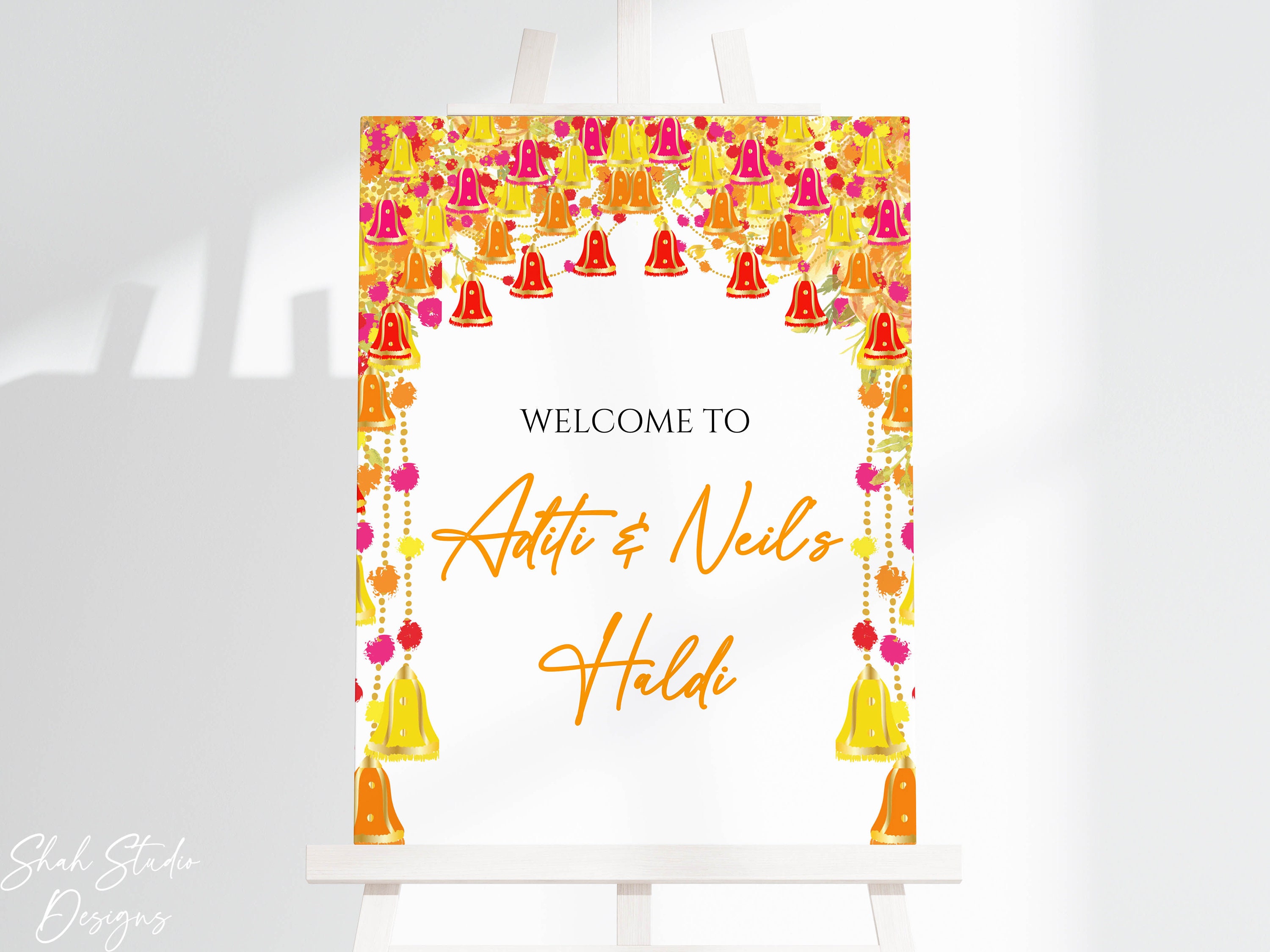 Haldi Welcome Sign, Indian Wedding Decor (digital Download) - Etsy