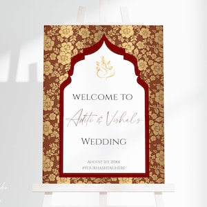 Indian Wedding Welcome Sign, Hindu Wedding Sign, Desi Wedding Decor ...