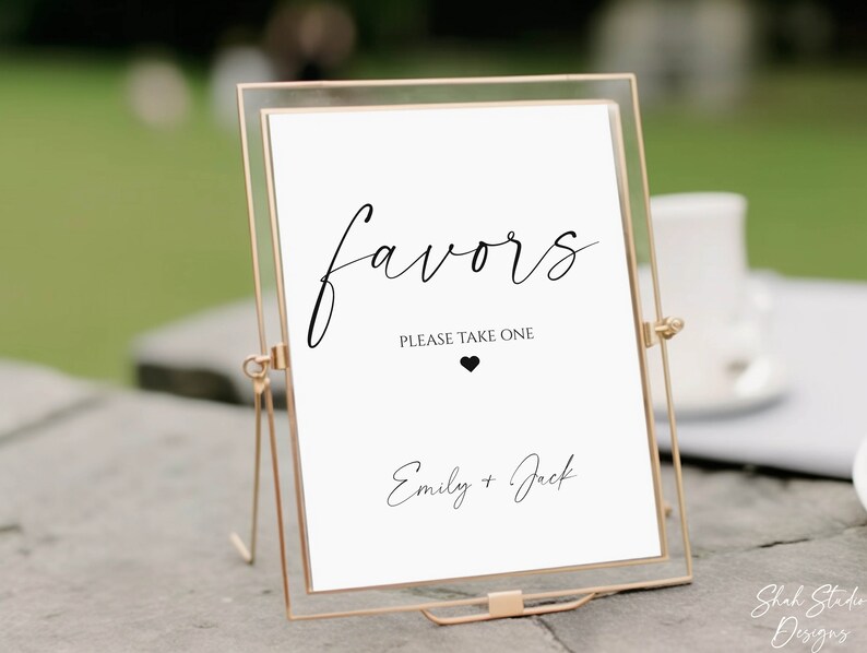 Minimalist Wedding Favors Sign, Elegant Script (digital Download) - Etsy