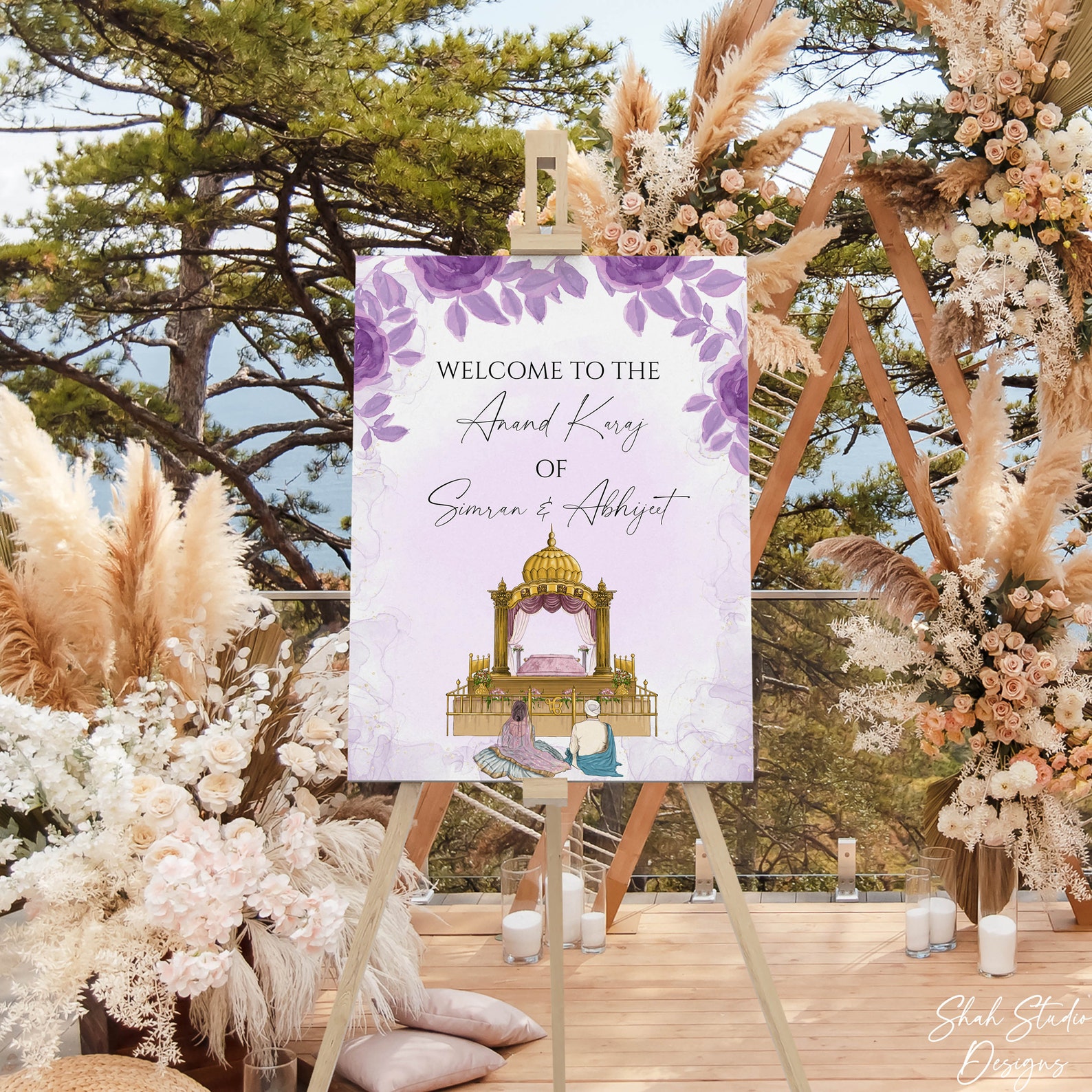 Sikh Wedding Welcome Sign, Anand Karaj, Punjabi Decor (digital Download ...