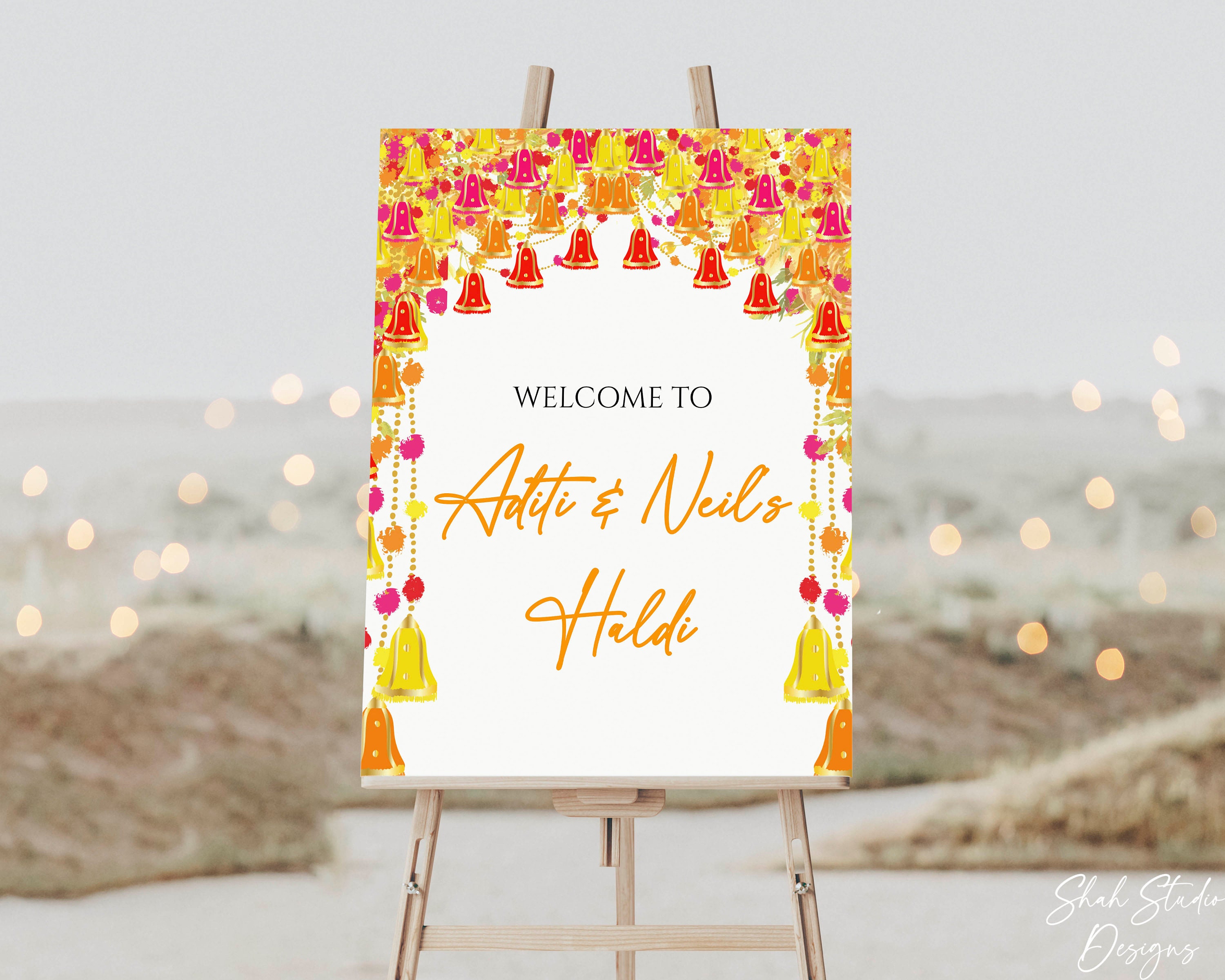 Haldi Welcome Sign, Haldi Decor, Haldi Poster, Haldi Sign, Pithi ...