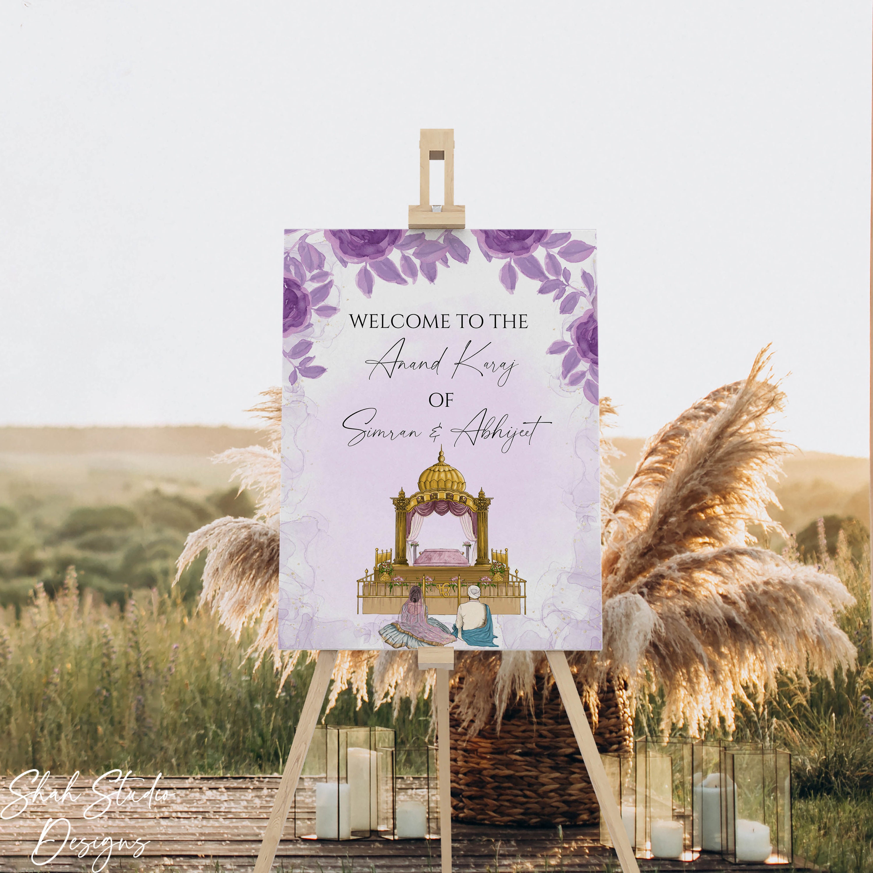 Sikh Wedding Welcome Sign, Anand Karaj, Punjabi Decor (digital Download ...