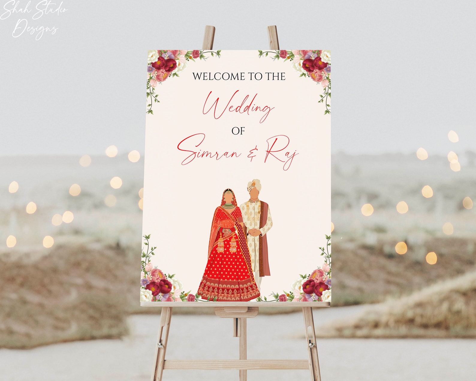 Indian Wedding Welcome Sign, Hindu Wedding Sign, Desi Wedding Decor ...