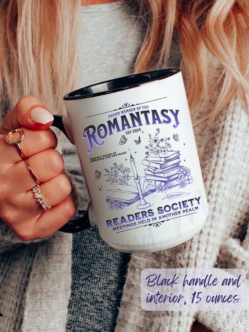 Romantasy Reader Book Mug Romantic Fantasy Romance Book Coffee Cup ...