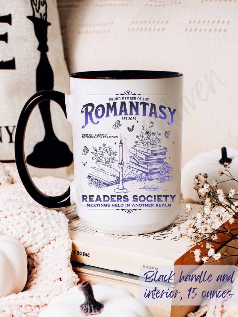 Romantasy Reader Book Mug Romantic Fantasy Romance Book Coffee Cup ...