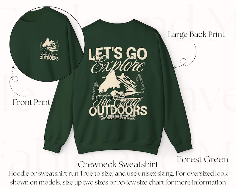 Explore Adventure Awaits Hoodie Hiking Sweatshirt for Forest Nature ...