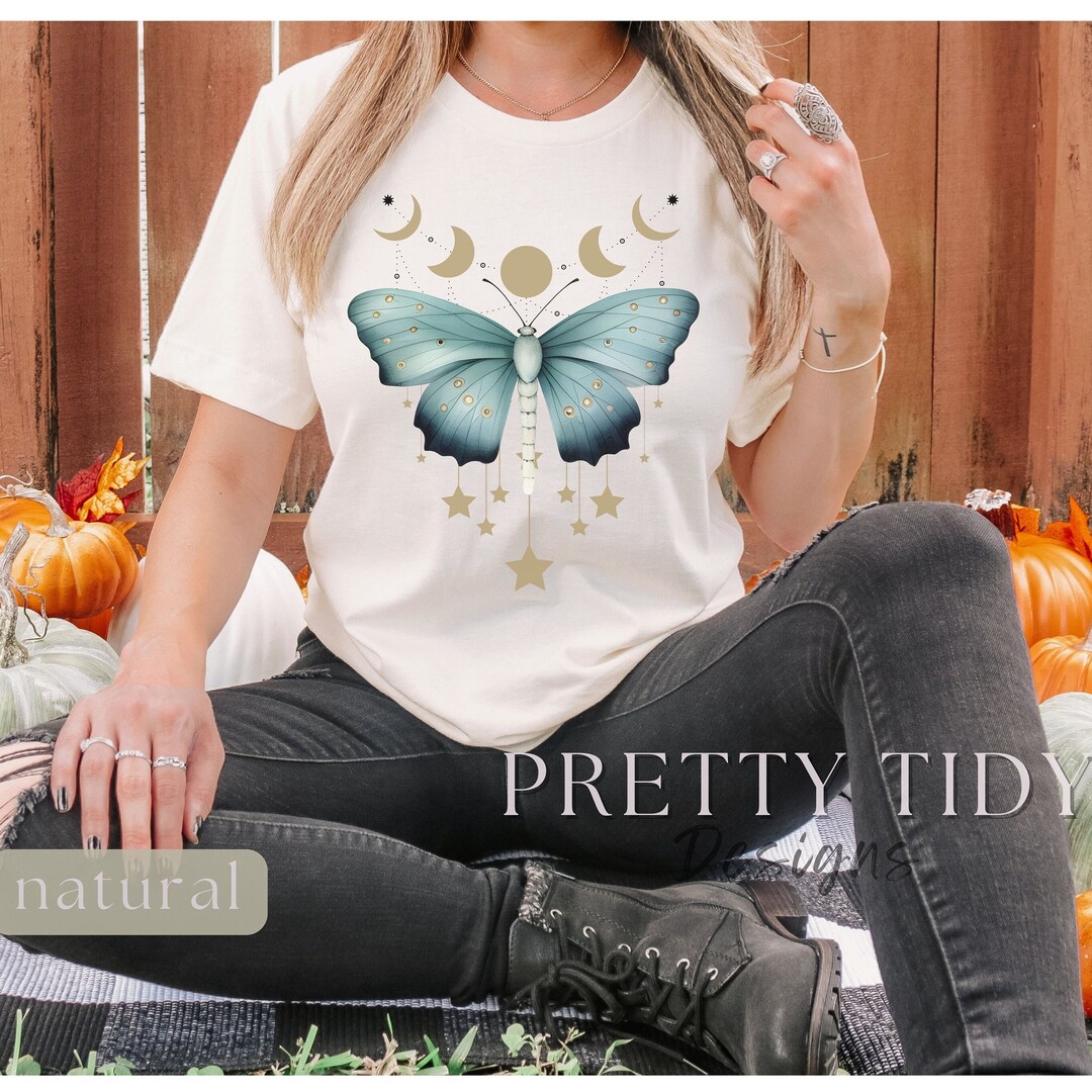 Moth Goblincore Whimsigoth Moon Phase Shirt Luna Moon Child - Etsy