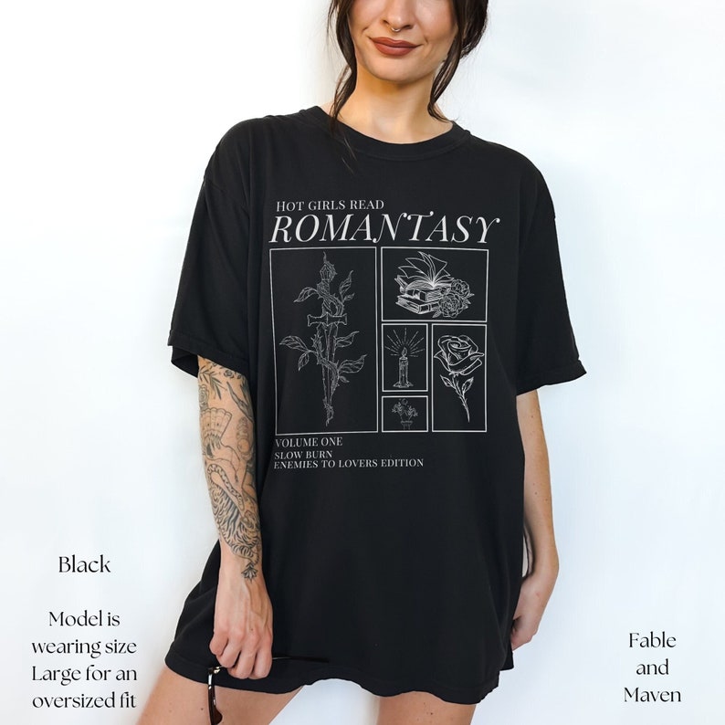 Romantasy Book Shirt Hot Girls Read Romantic Fantasy Era Enemies to ...