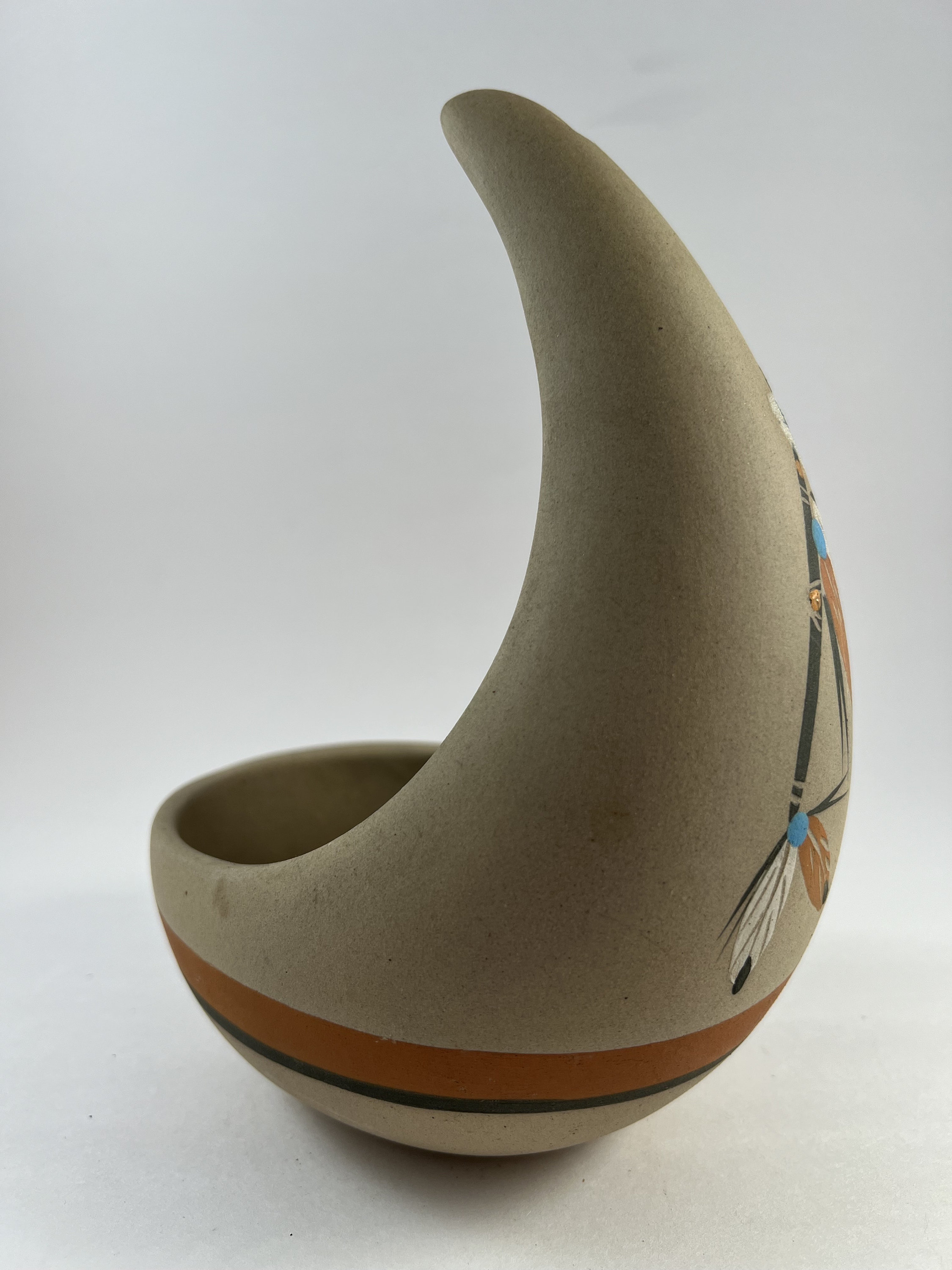 CPM Betty Selby Pottery Hanging Planter BIRD FEEDER Navajo Native Half ...