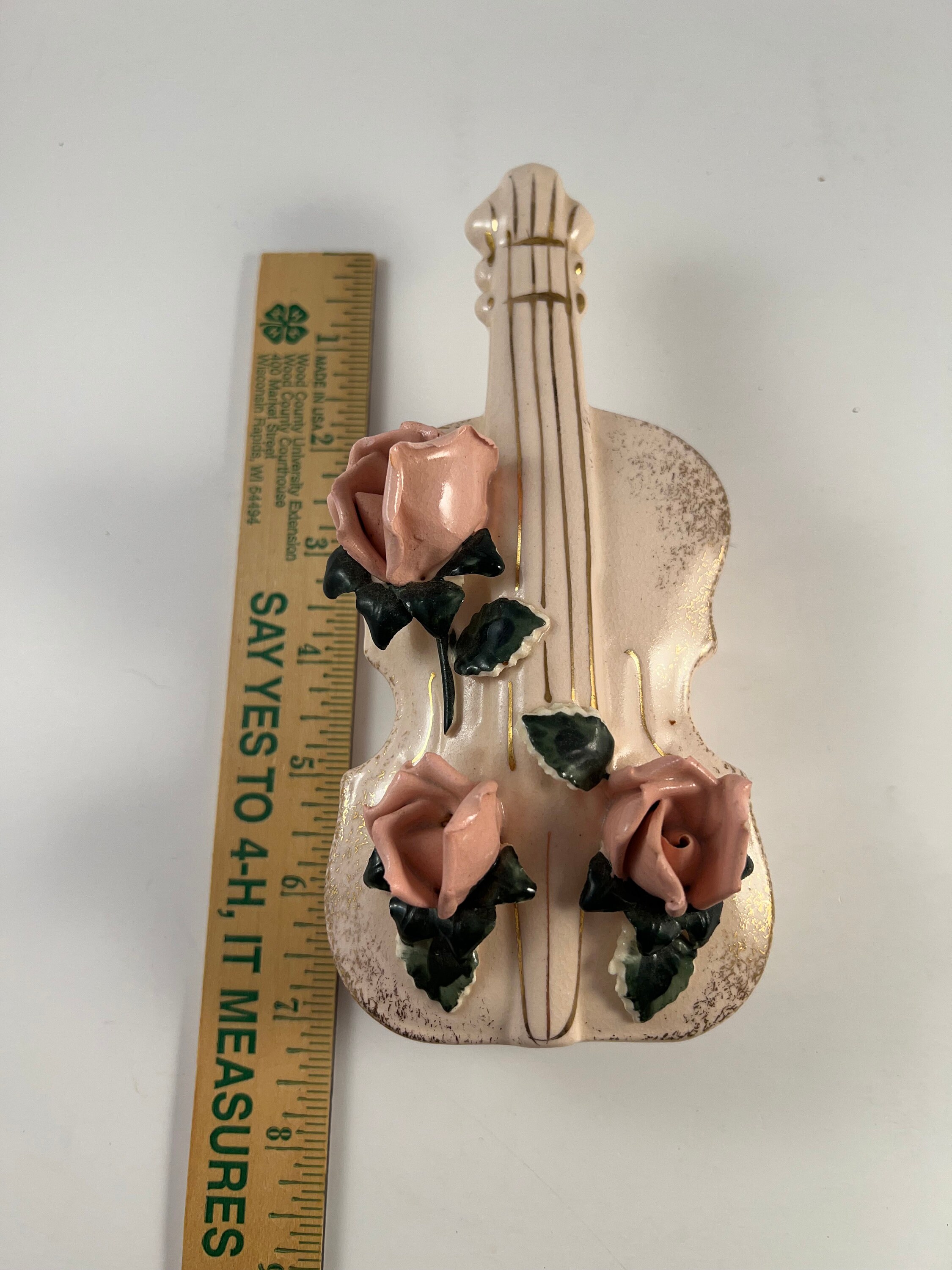 Vintage Lefton Pink Wall Pocket. Cello/violin Pink Roses. - Etsy