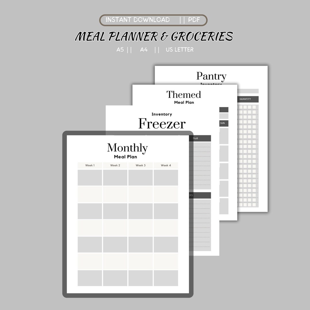 Editable Meal Planner, Budget Meal Planner, Family Meal Planner ...