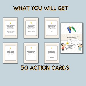 Editable Conflict Resolution Skills Cards for Kids Template,conflict ...
