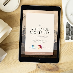 The Mindful Moments: Therapy & Anxiety Journal Worksheets, Mental ...