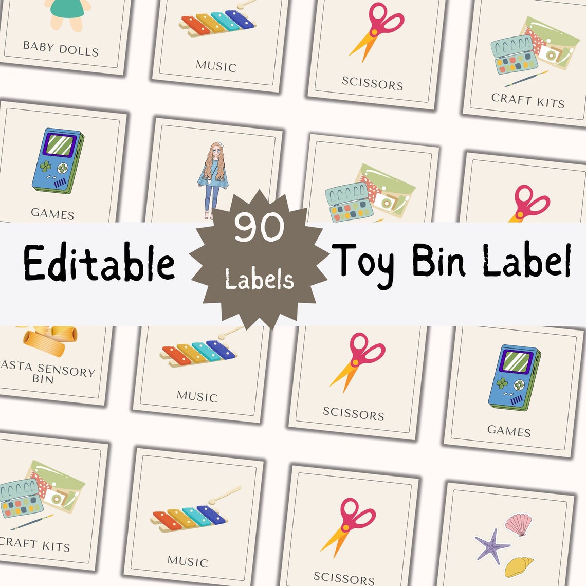 Editable ADHD Toy Bin Labels, Playroom Label, Toy Storage Box,trofast ...