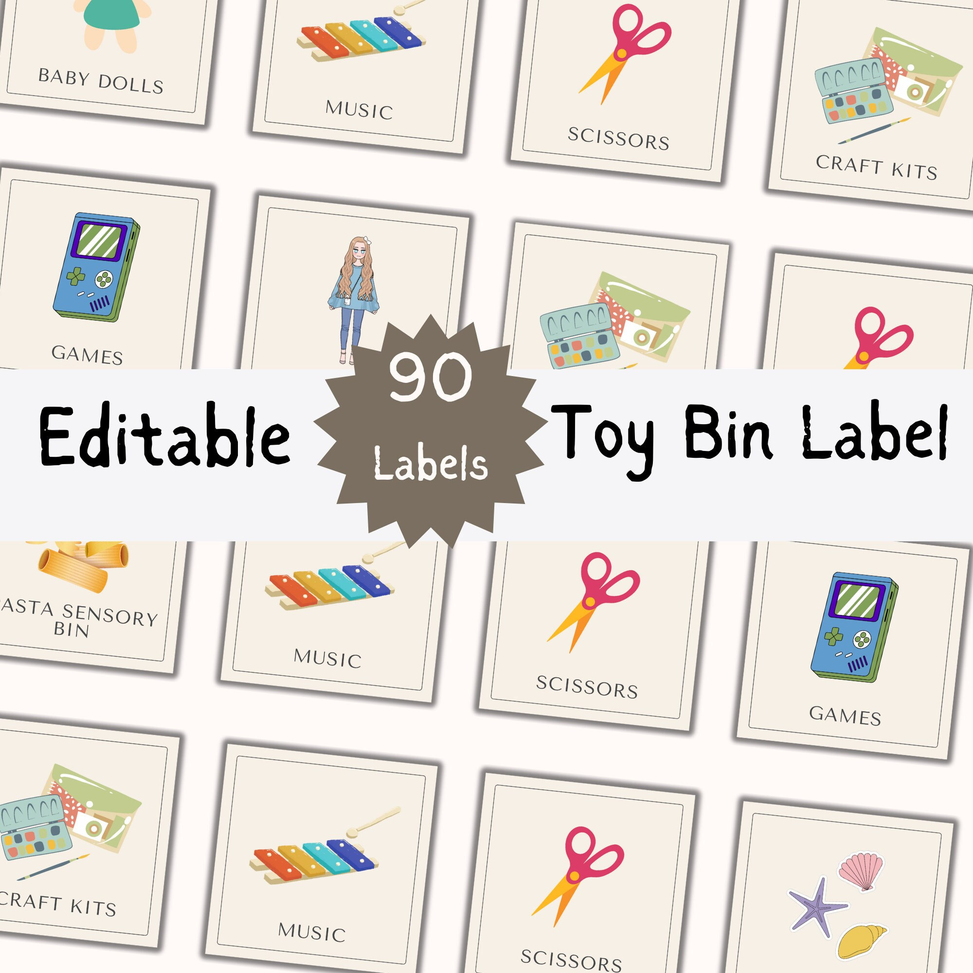 Editable ADHD Toy Bin Labels, Playroom Label, Toy Storage Box,trofast ...