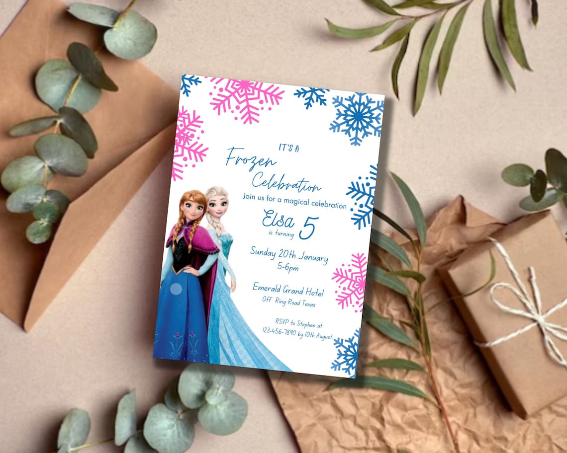 Editable Frozen Birthday Invitation, Editable Ice Princess Party Invite ...