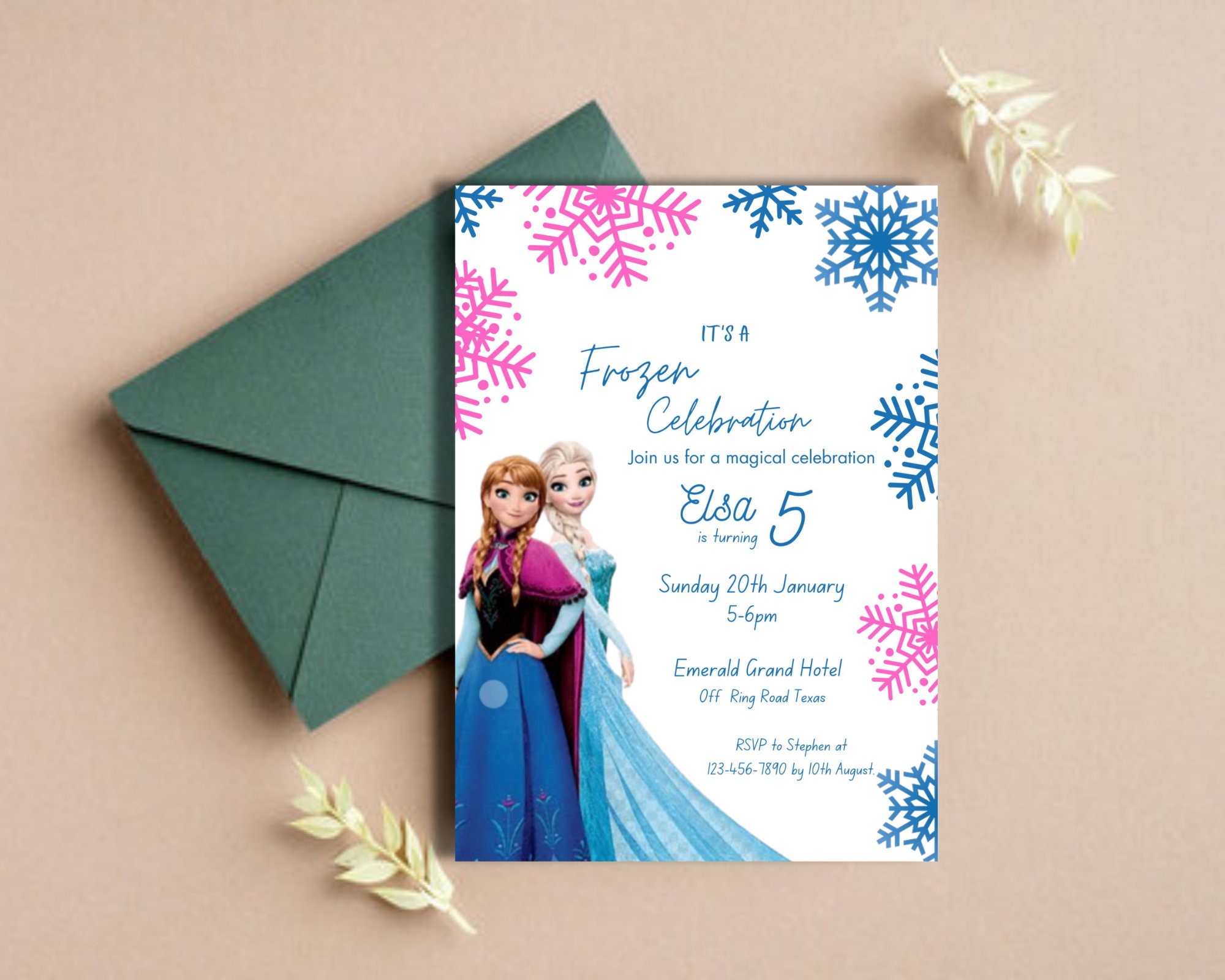 Editable Frozen Birthday Invitation, Editable Ice Princess Party Invite ...