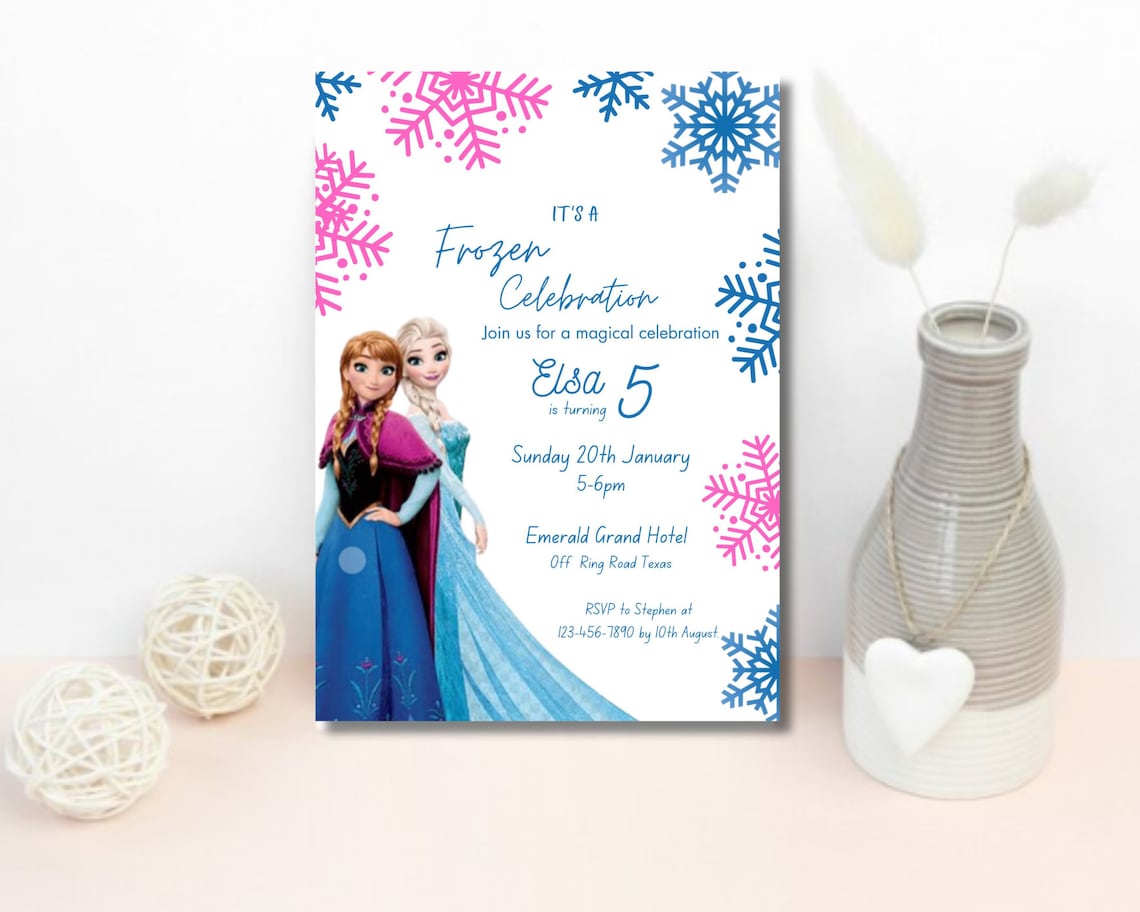 Editable Frozen Birthday Invitation, Editable Ice Princess Party Invite ...