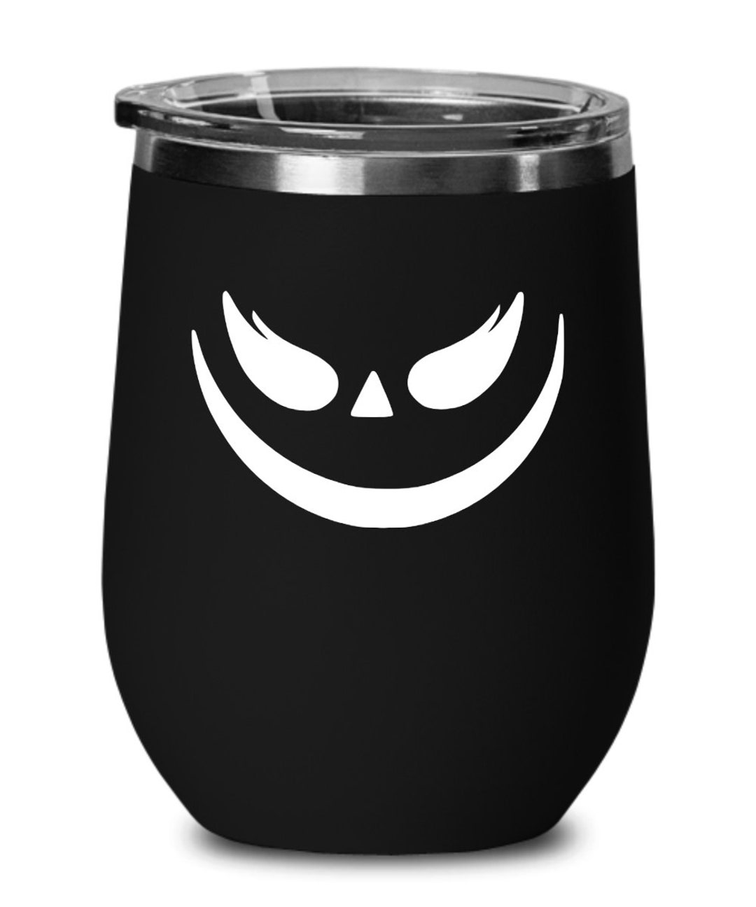 Jack O Lantern Smirk in White Wine Glass Wine Glasses With - Etsy Australia