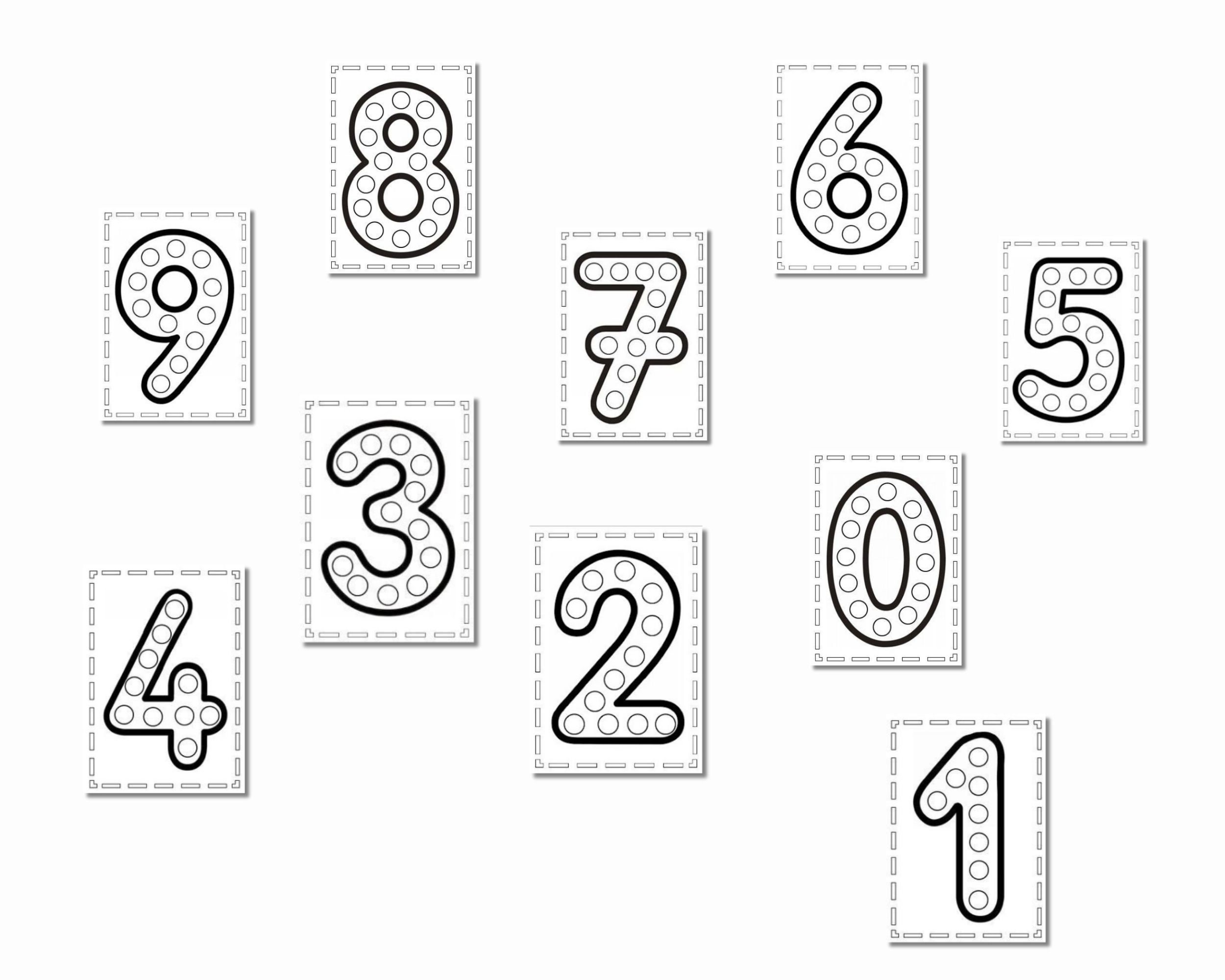 Digital Downloadable Numbers, Dot Work, Sticker, Play Dough Fine Motor ...