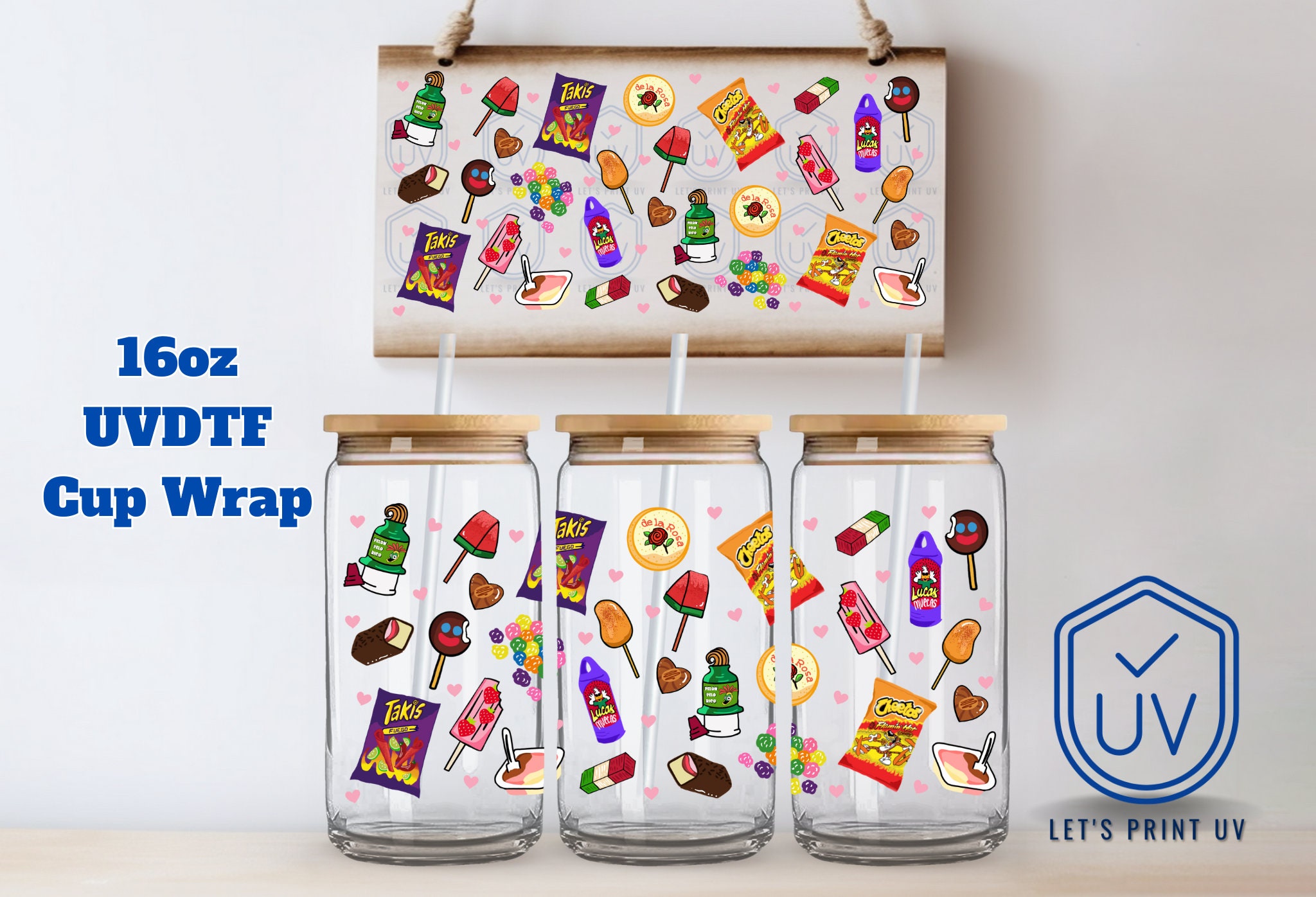 Mexican Snacks UVDTF Cup Wrap Libbey 16oz - Etsy