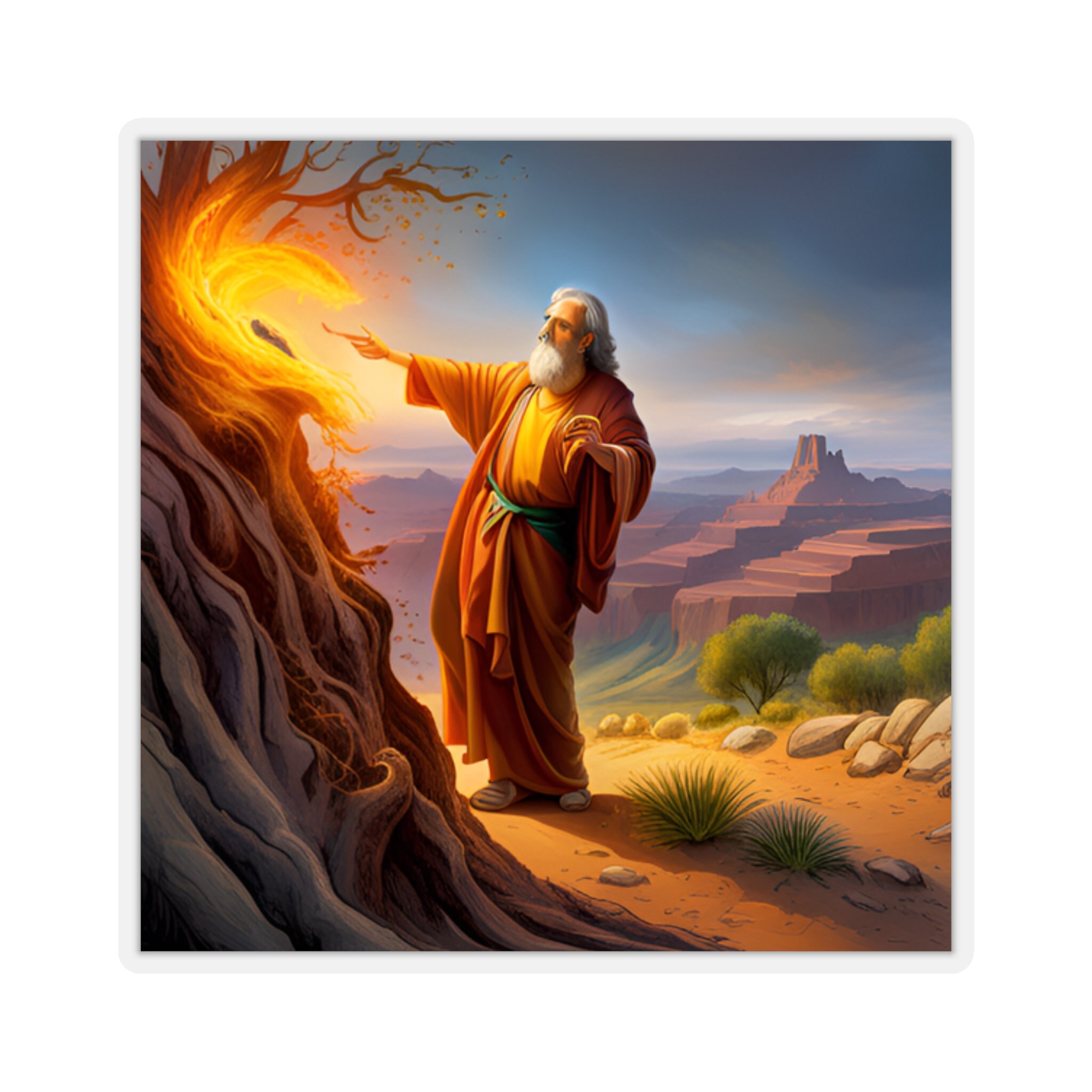 Moses at the Burning Bush /kiss-cut Stickers - Etsy